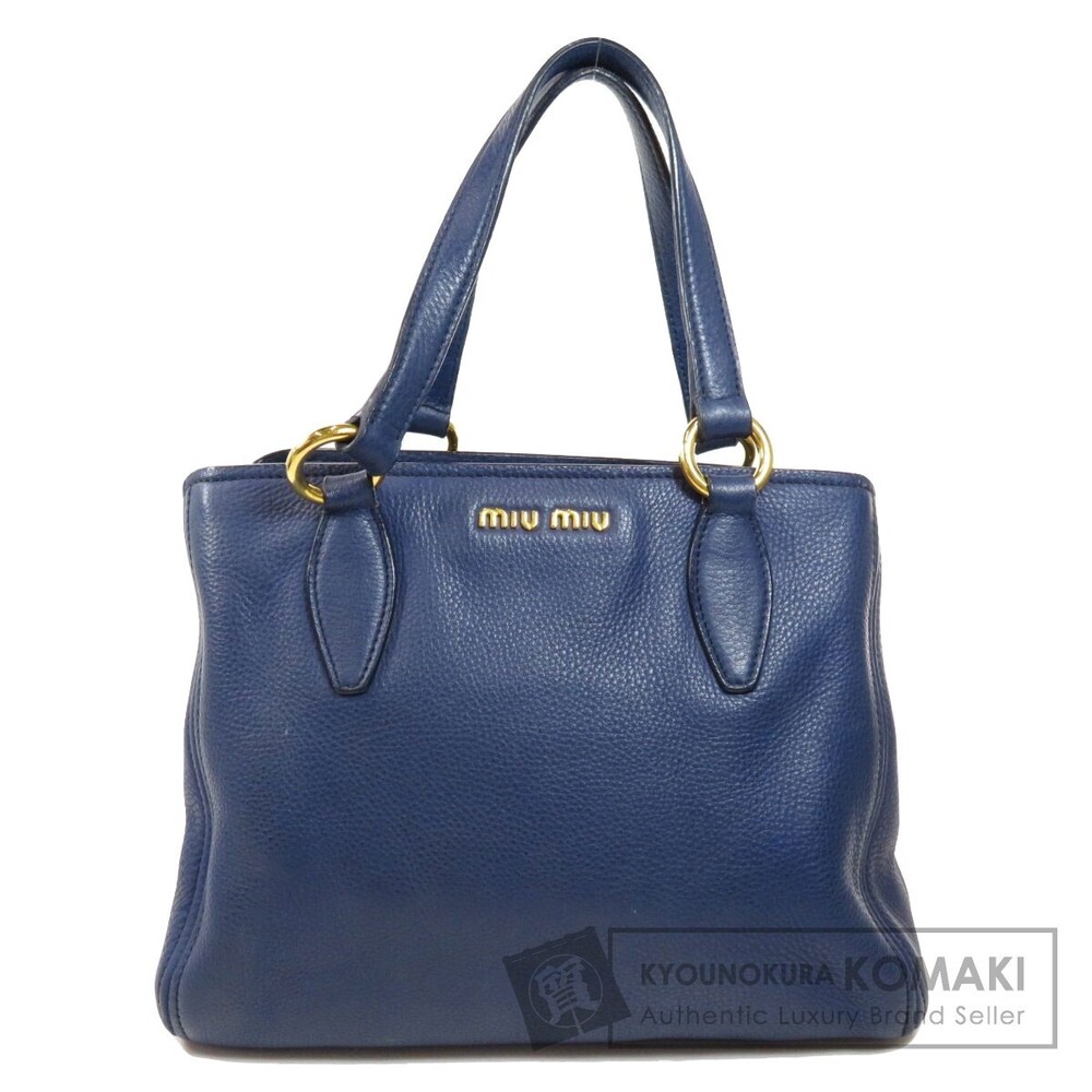 Miu Miu | Bags | Miu Miu Blue Lychee Leather Tote Bag | Poshmark